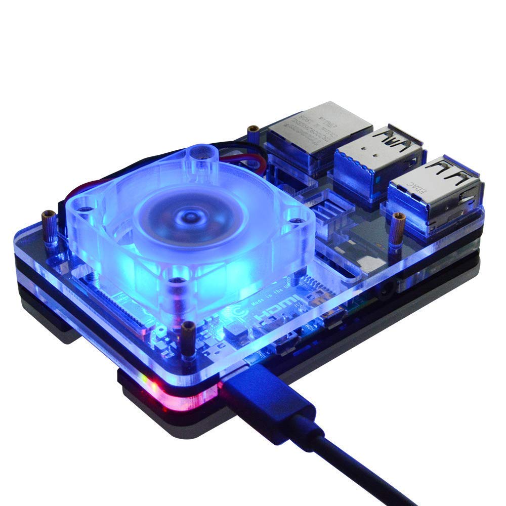 GeeekPi 4pcs Fan for Raspberry Pi 4, Quiet Cooling Fan 40x40x10mm 4010 Fan DC 5V 3.3V Brushless CPU Cooling Fan Cooler Radiator for Raspberry Pi 4 Model B, Raspberry Pi 3B+/3B/2B (Blue)