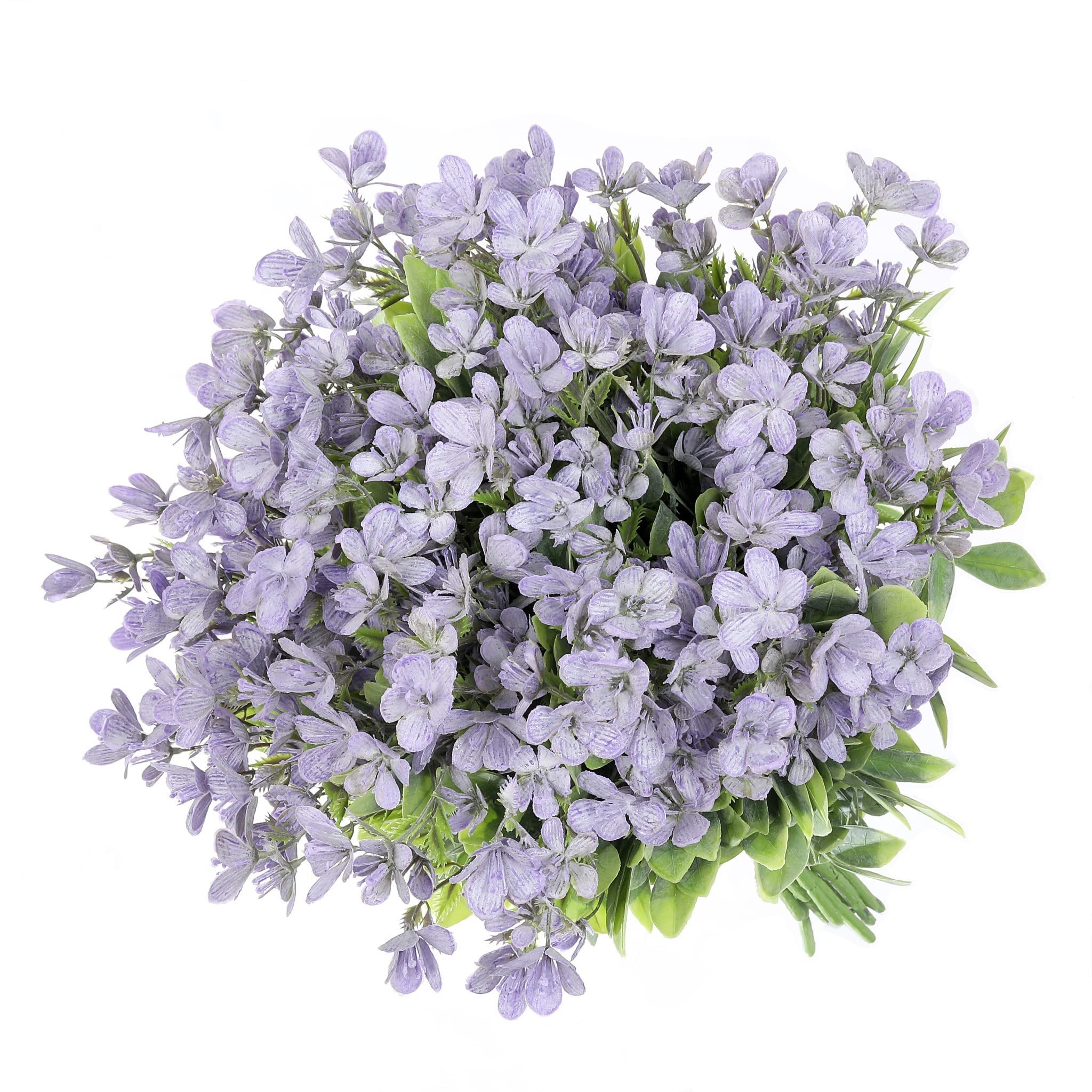 Grand Verde Wildflowers Artificial Flowers Plastic Bouquets Real Touch Faux Ranunculus DIY Home Decor Outdoors Garden Patio Balcony Wedding Decoration, Bulk 10pcs (Lilac)