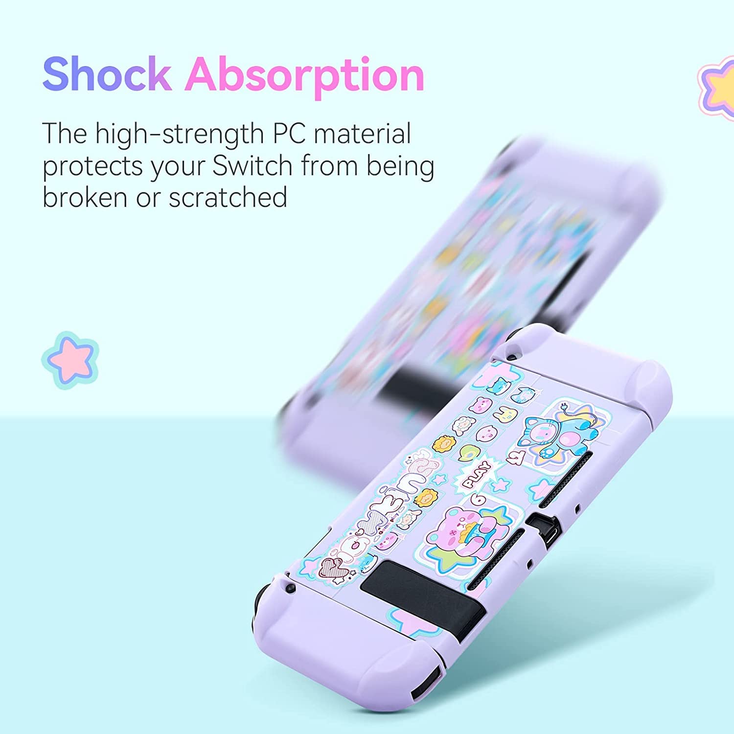 GeekShare Protective Case Slim Cover Case Compatible with Nintendo Switch and Joy-Con - Shock-Absorption and Anti-Scratch (Animal Fighter)