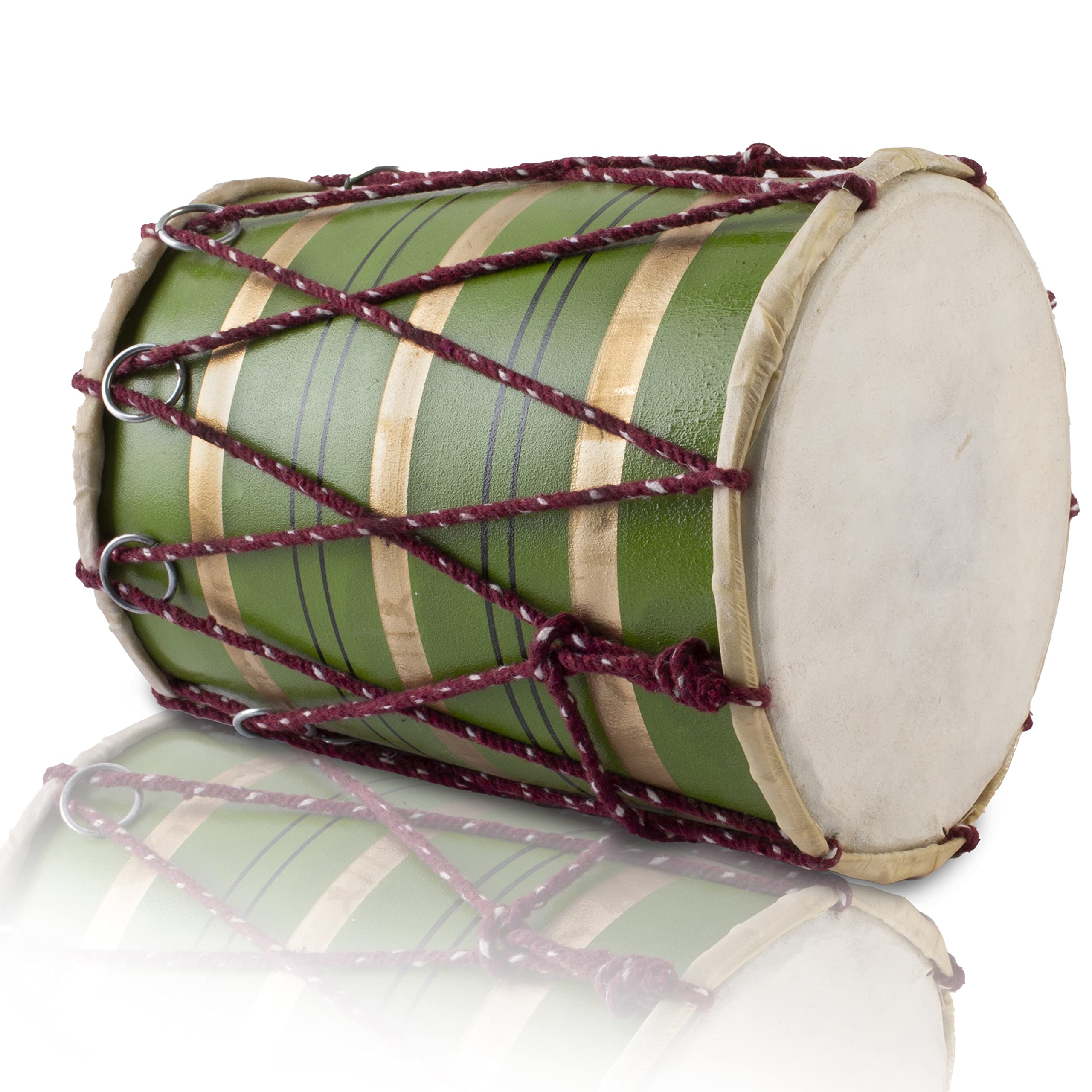 Handmade Wooden & Leather Classical Indian Folk Tabla Drum Set Hand Percussion Drums World Musical Instruments Punjabi Dhol Dholak Dholki 8 x 6 Inches Fun Birthday Housewarming Gift Ideas
