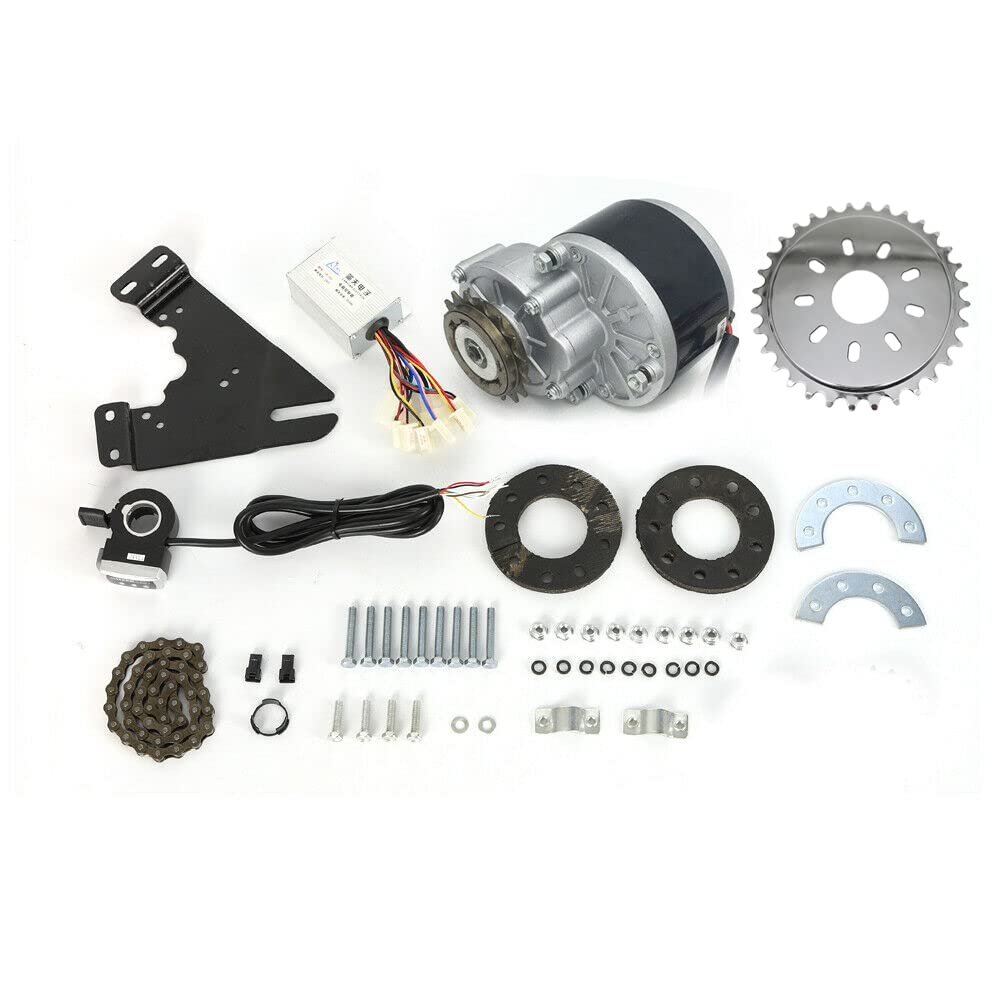 GMSLuu 350W 24V36V Electric Conversion Kit Electric Bicycle Hub Motor Kit Electric Bike Drive Motor Kit for Common Bike Left Chain Drive Customized(36V Thumb Kit)