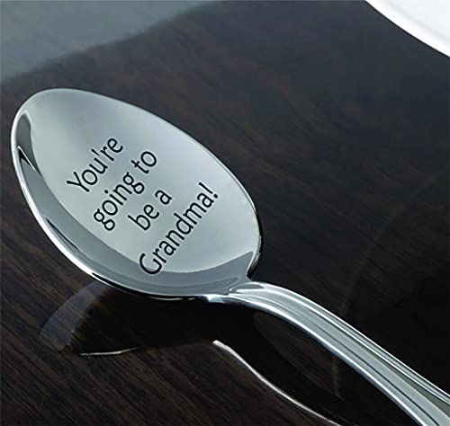 Grandma Pregnancy Announcement Gift | You Are Going To Be Grandma Engraved Spoon Gift | Promoted Grandma To Be Baby Reveal Grandparent Gift | New Grandma | First Time Grandmother Gift Ideas - 7 Inch