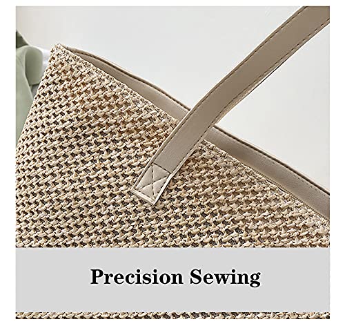 GUOZI Women Straw Woven Tote, Summer Beach Bag Large Handmade Weaving Handbag (2103-B)