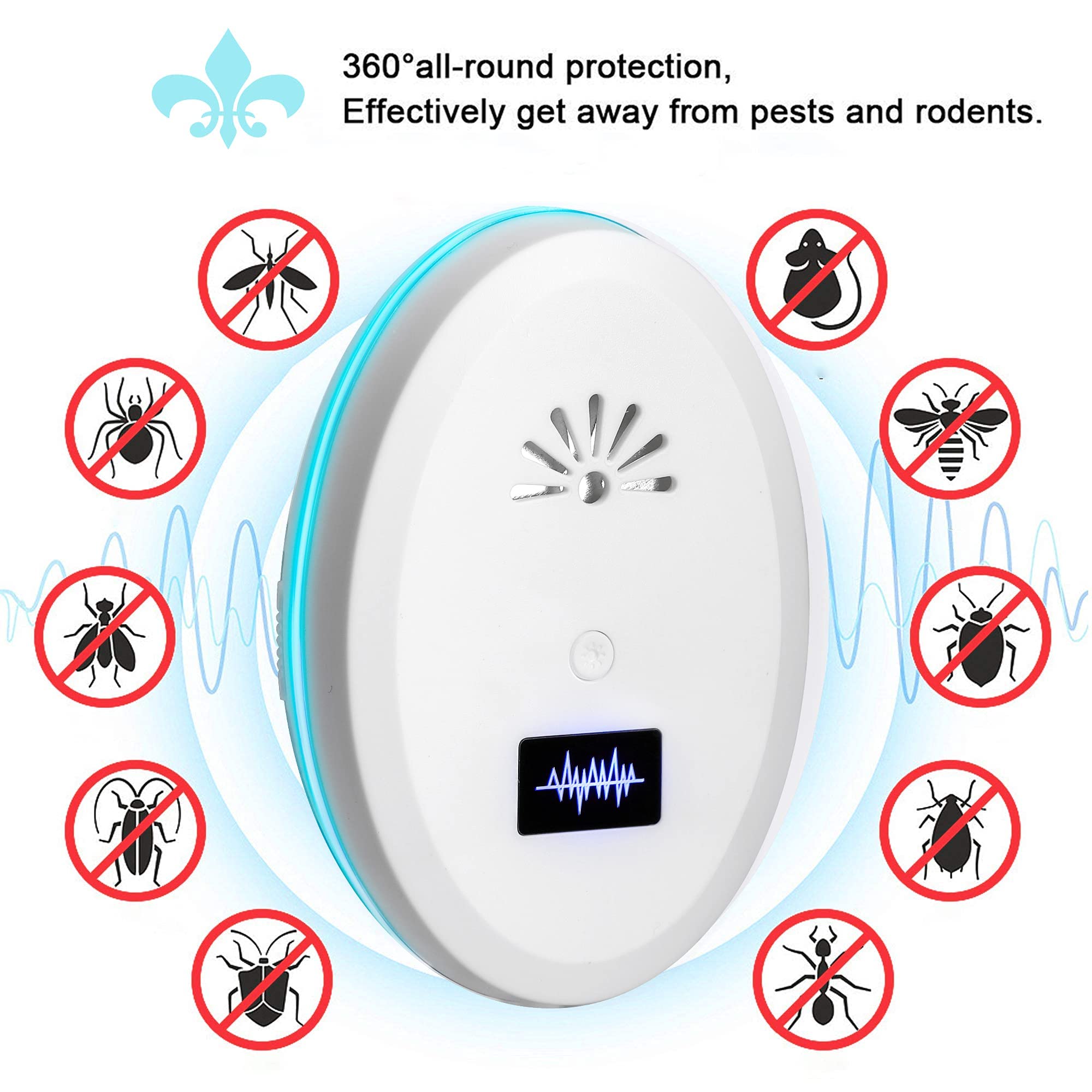 LXPVSA Ultrasonic Pest Mouse Repeller,4 Pack Upgraded Spider Repellent Indoor,Electronic Pest Rodent Mouse Repeller,Repellent Ultrasonic Plug in,Mice Indoor Repellent for Rodent,Spider,Mouse