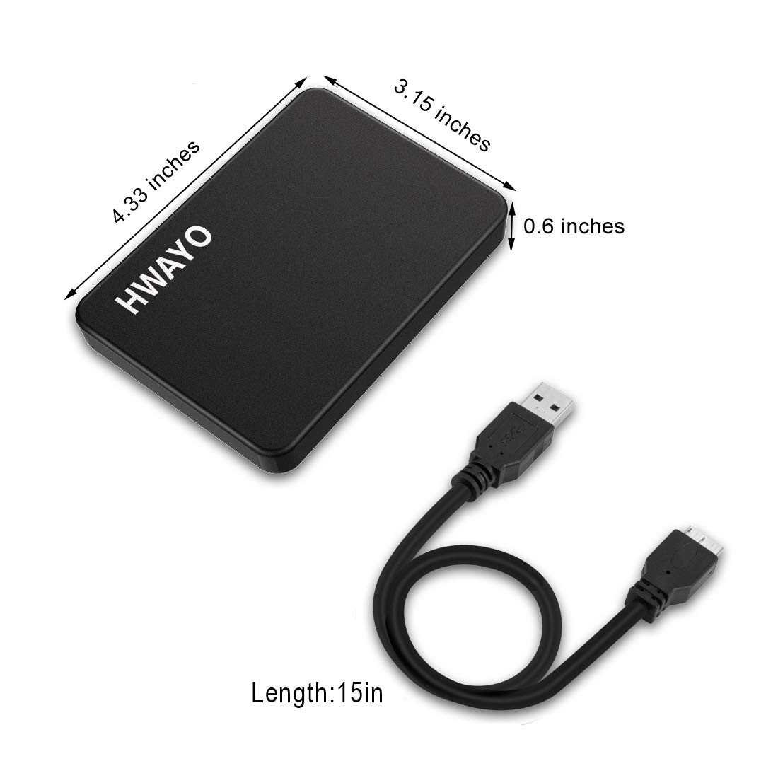 HWAYO 250GB Portable External Hard Drive Ultra Slim 2.5'' USB 3.0 HDD Storage for PC, Desktop, Laptop, MacBook, Chromebook, Xbox One