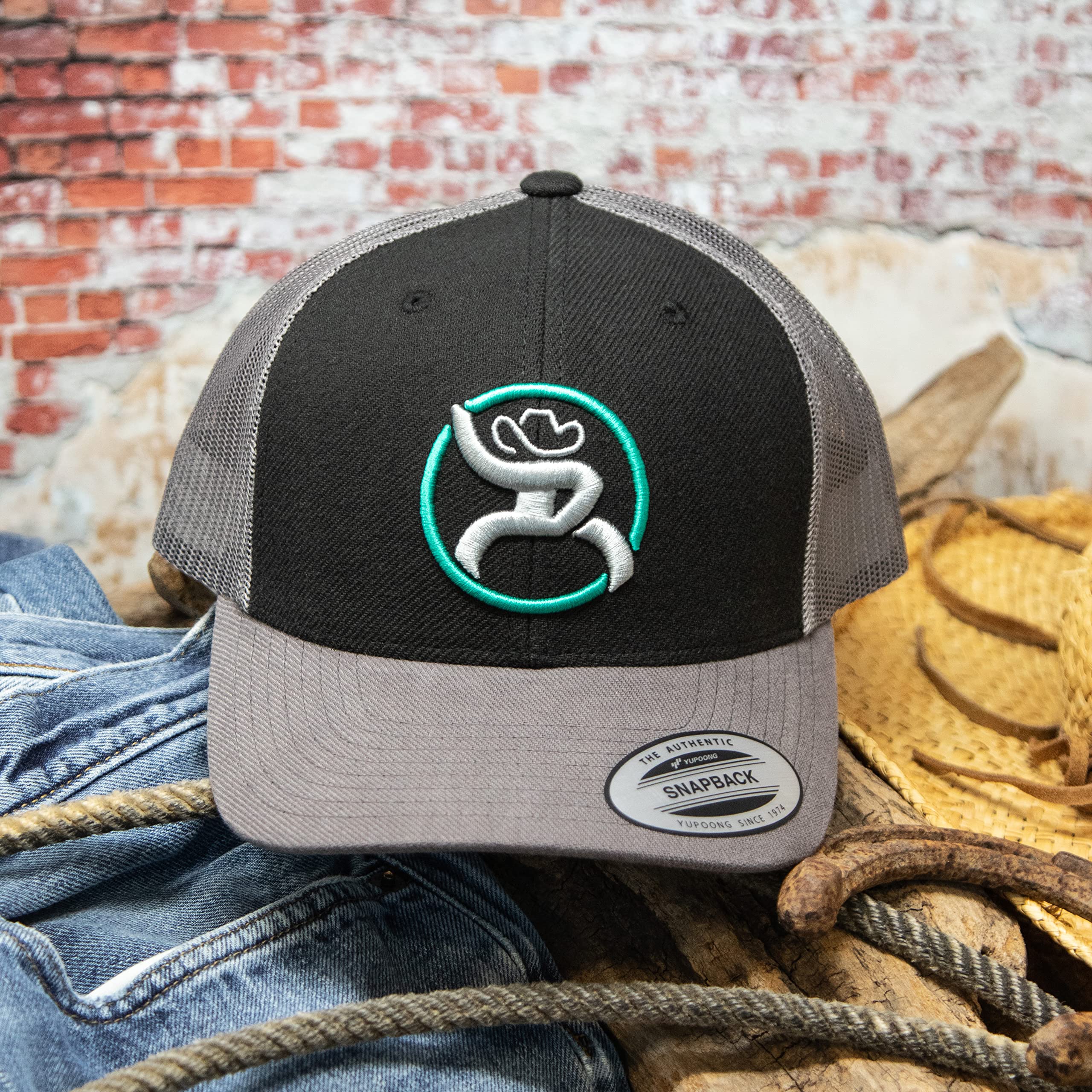 HOOEY Men’s Roughy Adjustable Snapback Hat (Blue/Brown)