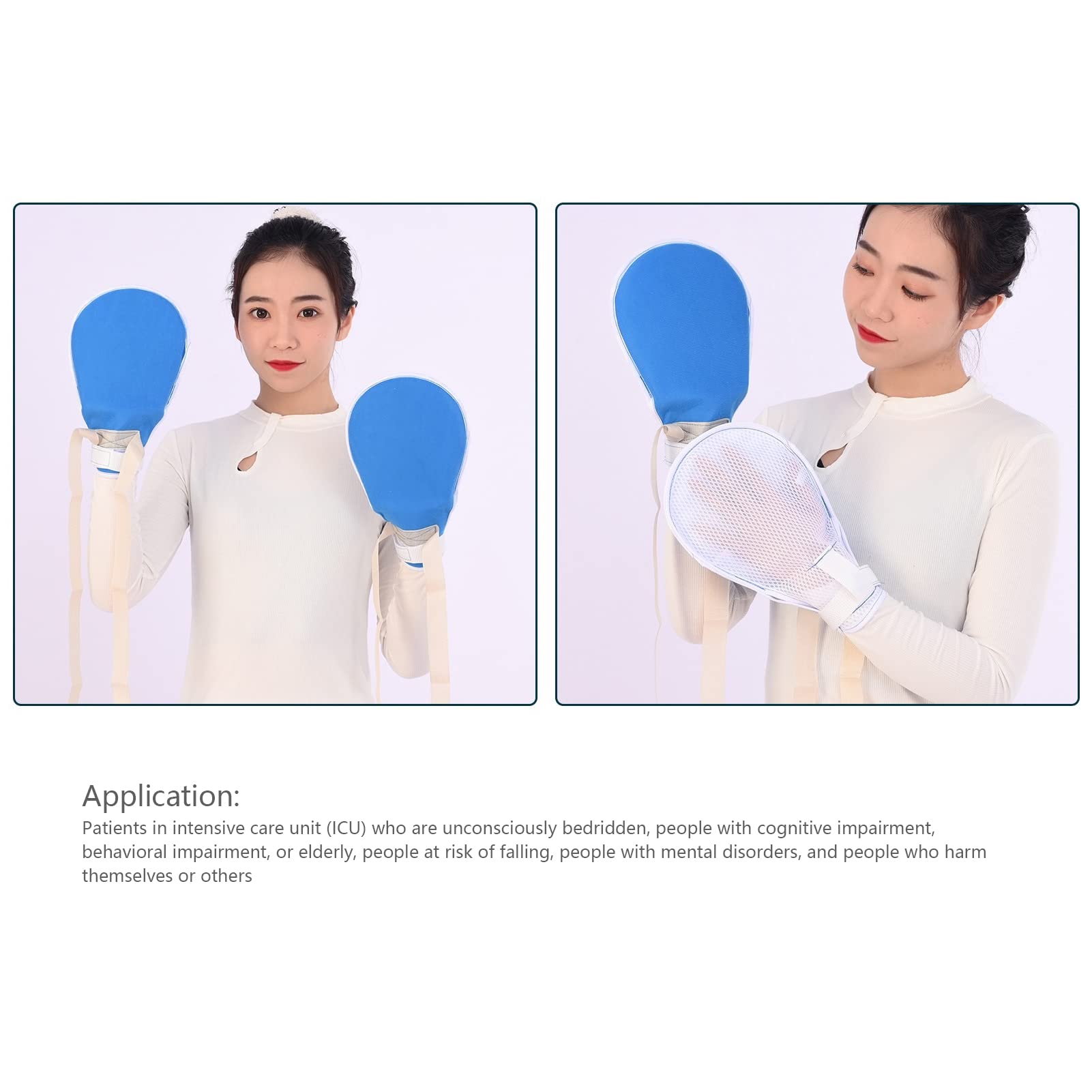 Hand Restraint Gloves, 1 pcs Dementia Restraint Gloves Prevent Self Injury Scratch Breathable Safety Breathable Control Mitts Hand Fixed Padded Protectors for Elderly Patient Great for Caregivers