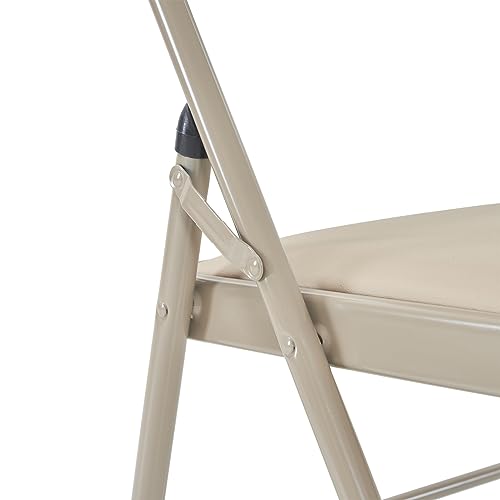 GAJUST Dining Delights 4-Pack Foldable Iron & PVC Chairs in Brown.