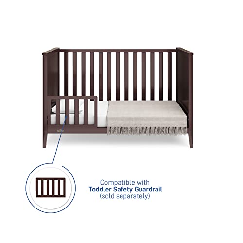 Graco Melbourne 3-in-1 Convertible Crib (Espresso) β Converts from Baby Crib to Toddler Bed and Daybed, Fits Standard Full-Size Crib Mattress, Adjustable Mattress Support Base