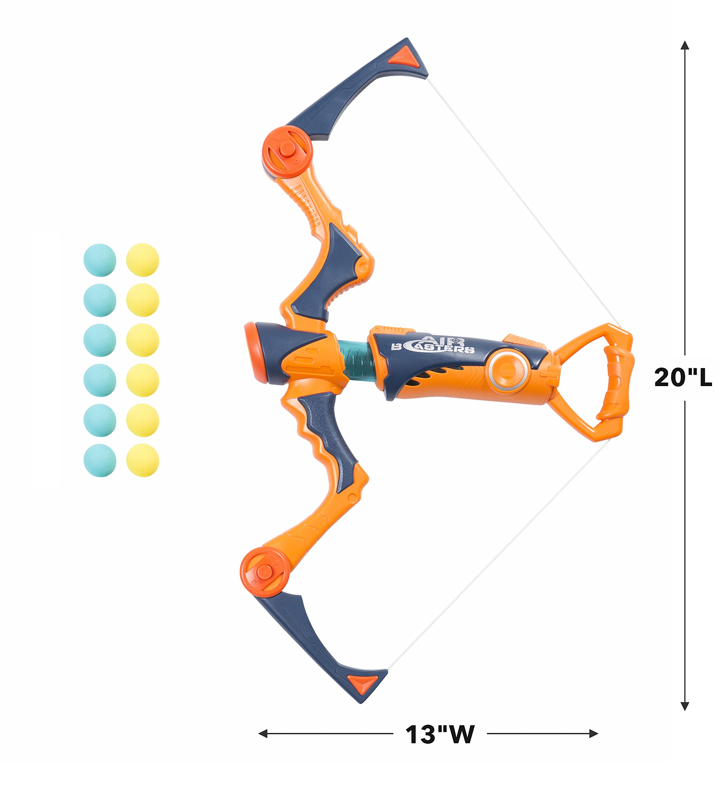 HearthSong Air Blaster Kids Safe Archery Set with Bow and 12 Soft Foam Balls That Shoot up to 20 Feet