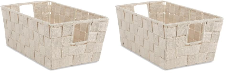 Whitmor Woven Strap Small Latte Shelf Tote, 1 Count (Pack of 2)