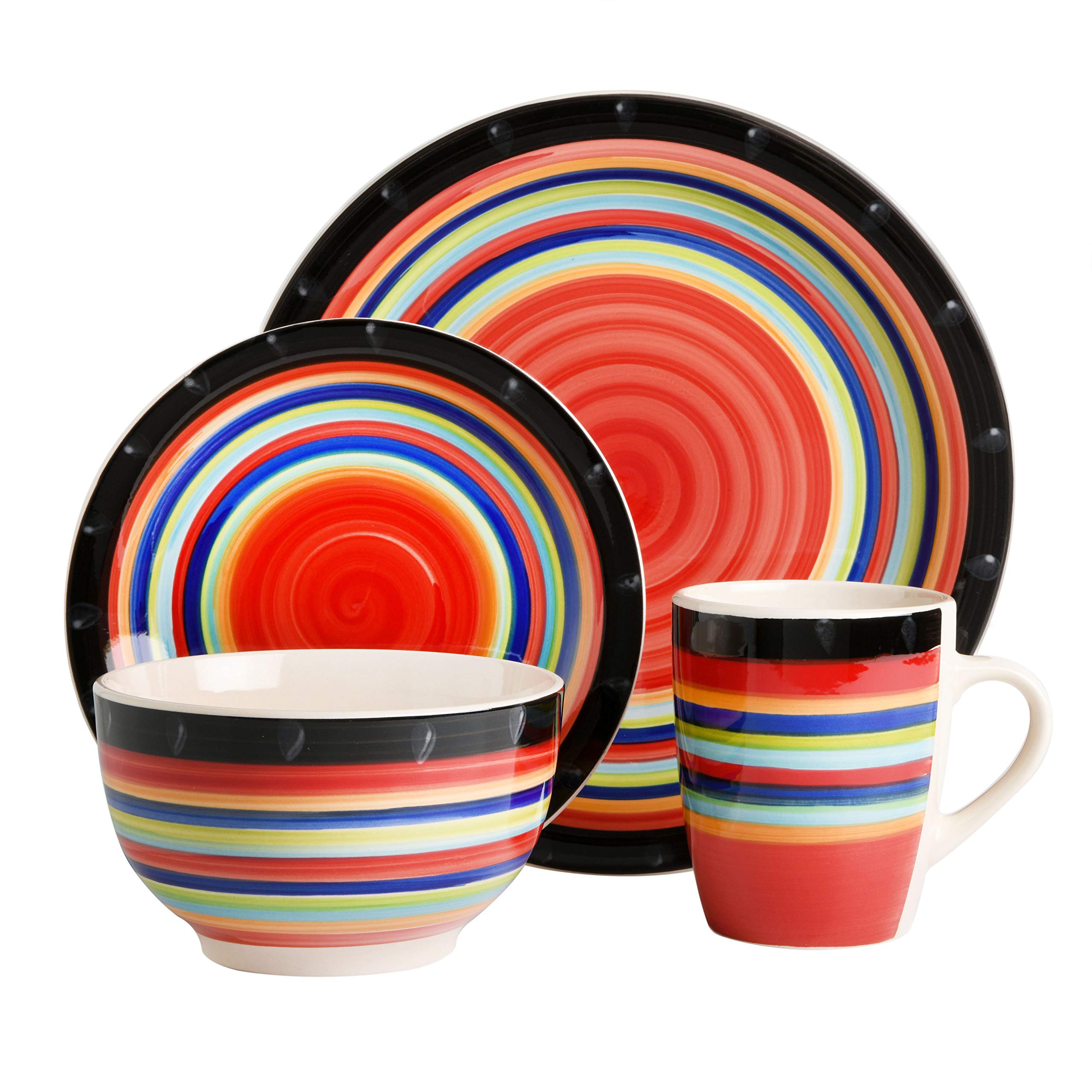 Gibson Home Casa Stella Dinnerware Set, Red, 16-piece