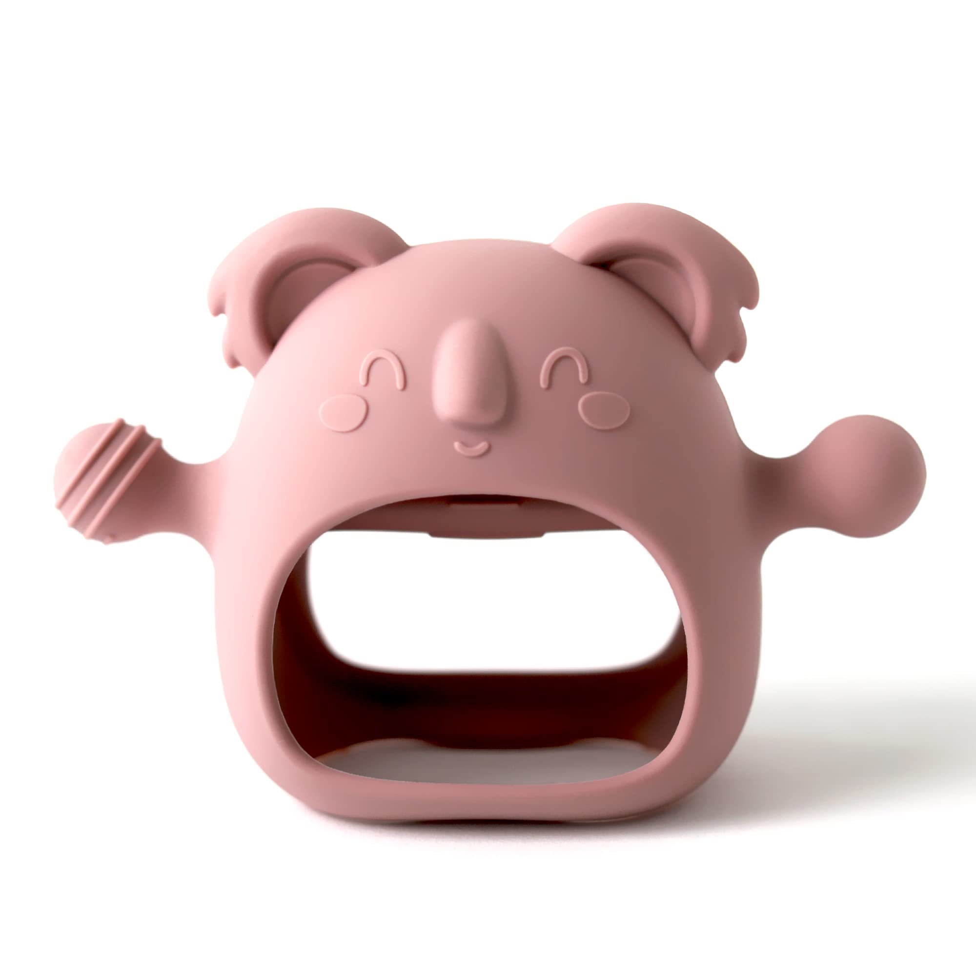 Hanmoon Koala Teething Toys for Babies 3+ Months, Never Drop Silicone Teether for Babies 6-12 months, BPA free Baby Teether for Sucking Needs and Soothing Sore Gums, PVC free Baby Pacifier (Rose Pink)