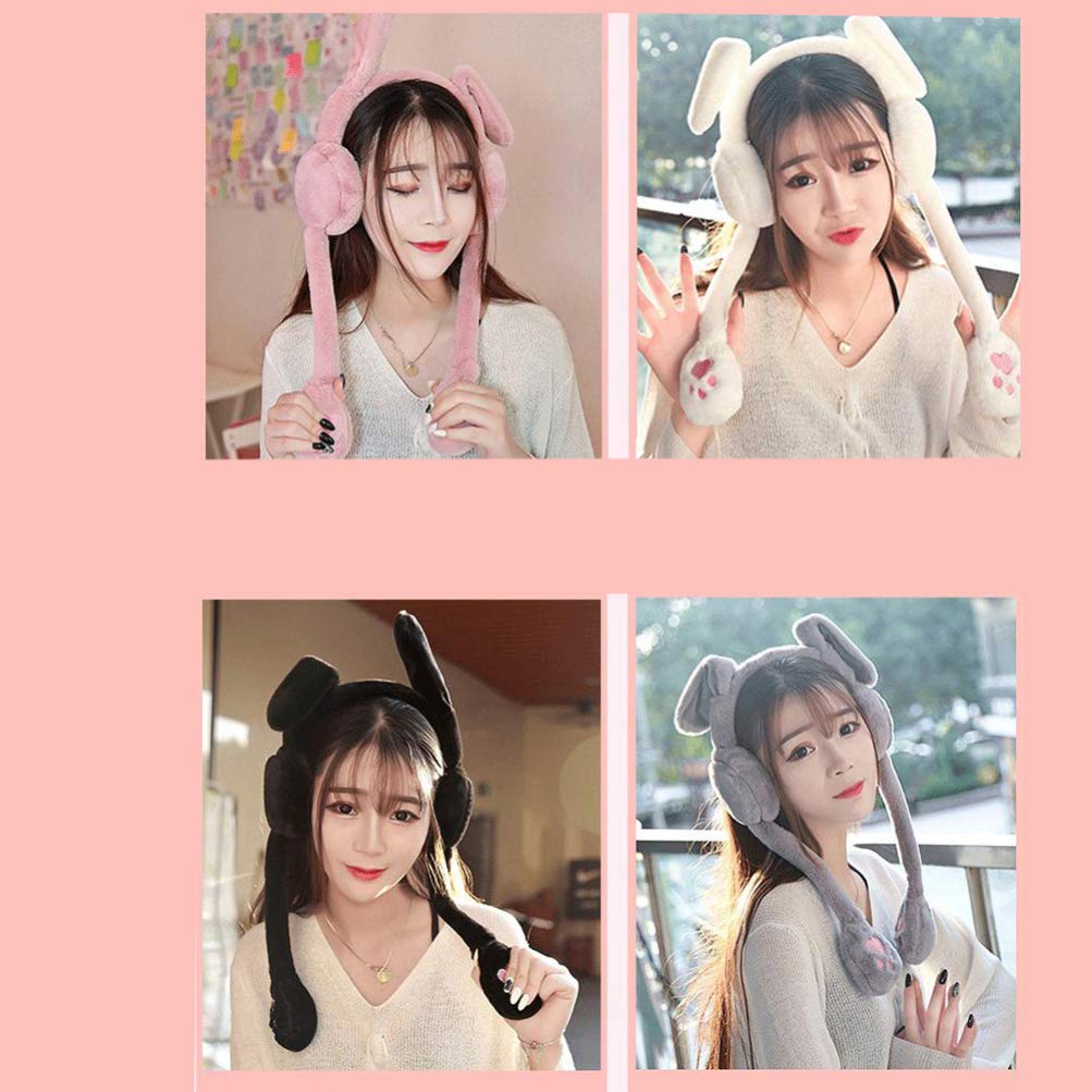 generic Rabbit Ear Earmuffs Easter Rabbit Ear Headbands Winter Ear Warmers for Women Girls White 305B2RYP3317Z