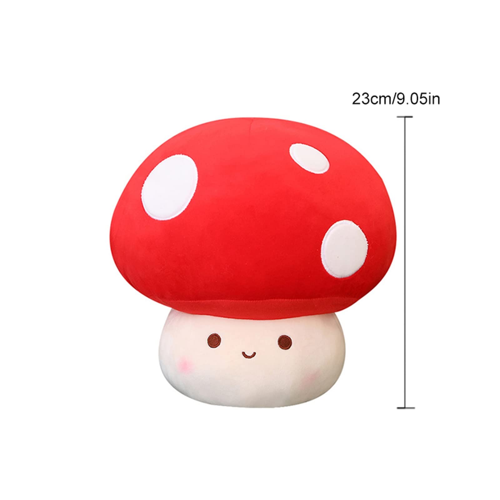 HappyLickdog 9 inch Mushroom Plush,Mushroom Plush Toy,Kawaii Mushroom Stuffed (Red)