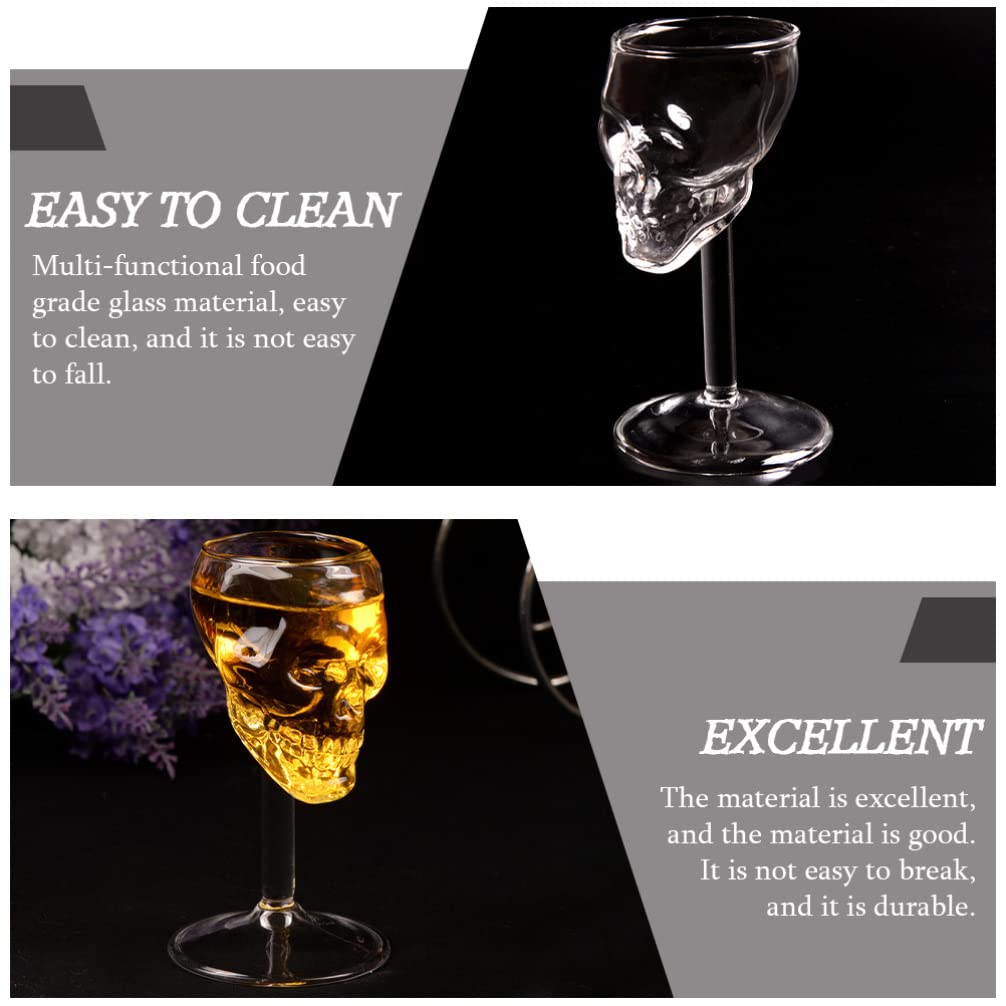 Halloween Skeleton Wine Glasses Set of 4, Funny Halloween Skull Glasses Goblets Clear Skeleton Glassware for Spooky Wine, Water or , Halloween Decorations Beverage Gifts