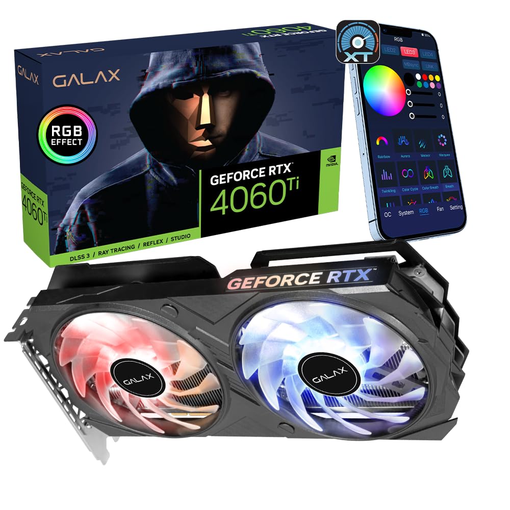 GALAX GeForce RTX™ 4060 Ti EX, HOF Maestro Matte White Wired USB Gaming Headsets Bundle Set - Ultimate Gaming Performance Bundle