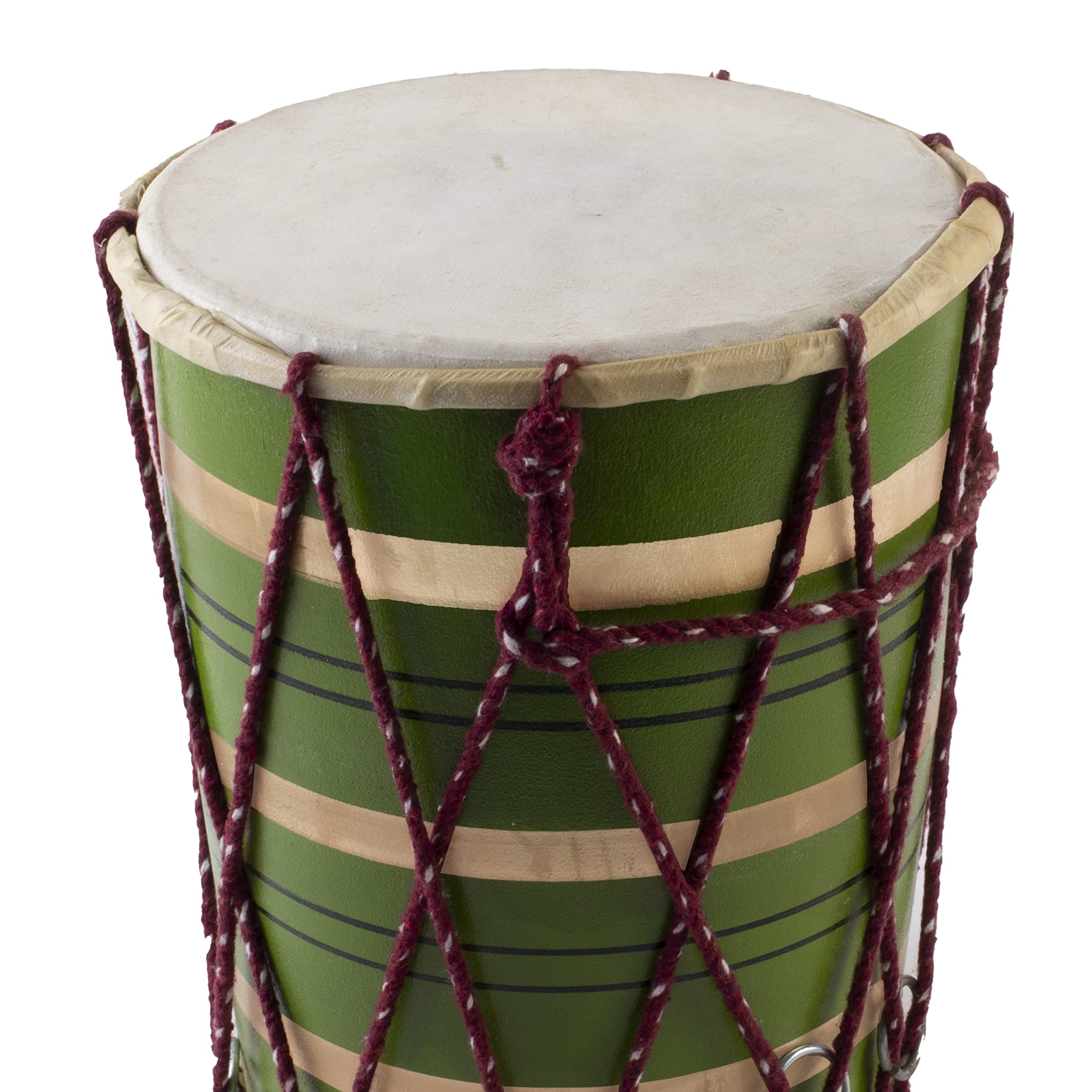 Handmade Wooden & Leather Classical Indian Folk Tabla Drum Set Hand Percussion Drums World Musical Instruments Punjabi Dhol Dholak Dholki 8 x 6 Inches Fun Birthday Housewarming Gift Ideas