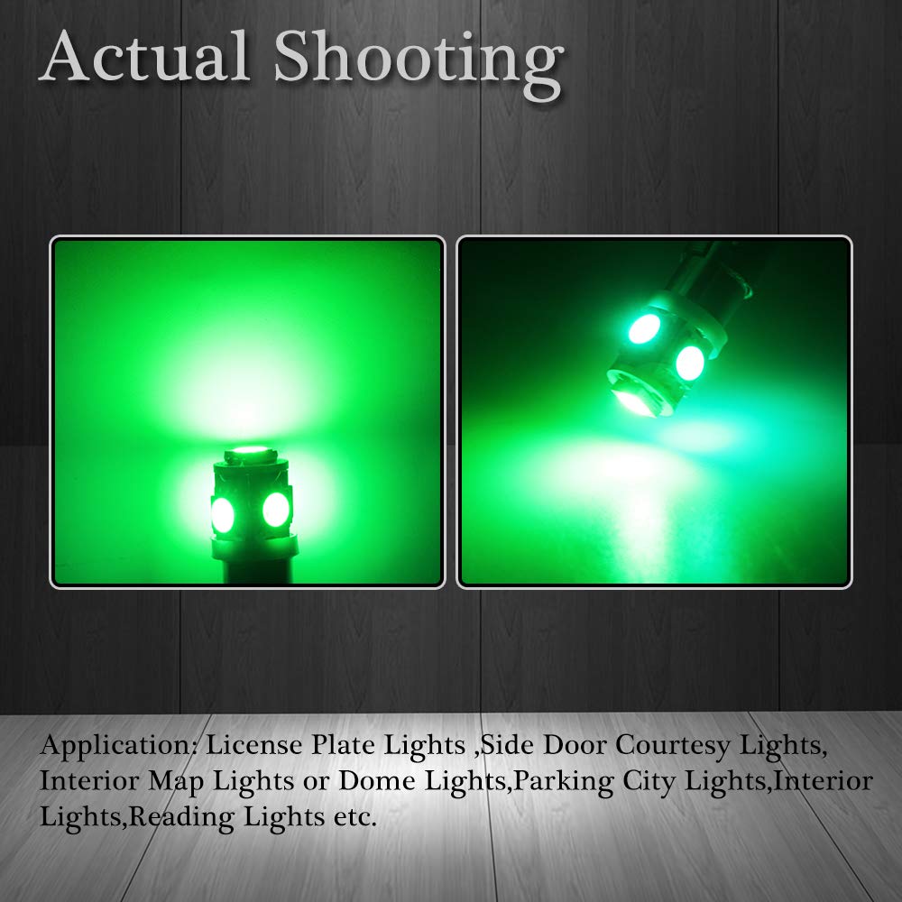 GE 44 Bulb 1893 47 756 1847 Wedge Pinball Machine Light 6VDC/6.3VDC Green (Pack of 20)