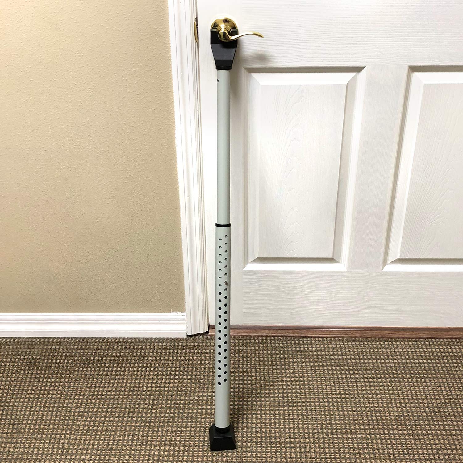 Guard Dog Security Door Jammer 2-in-1 Adjustable Door Knob Jammer & Sliding Patio Door Security Bar β 40 Different Adjustments (White)
