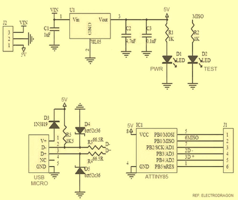 Gump's grocery Mini ATTINY85 Micro USB Development Board for Digispark Kickstarter