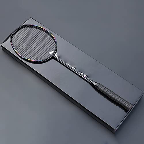 JHHDP Super Light 8U Full Carbon Fiber Badminton Rackets with Bags String Professional Racket Strung