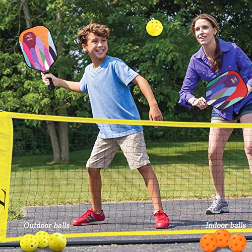 Graphite Pickleball Paddles Set of 6, 2024 USAPA Approved, 2 Kids & 4 Adult Paddles, Fiberglass Surface (CHS), Polypropylene Lightweight Honeycomb Core, 6 Pickleball, 4 Replacement Soft Grip + Bag