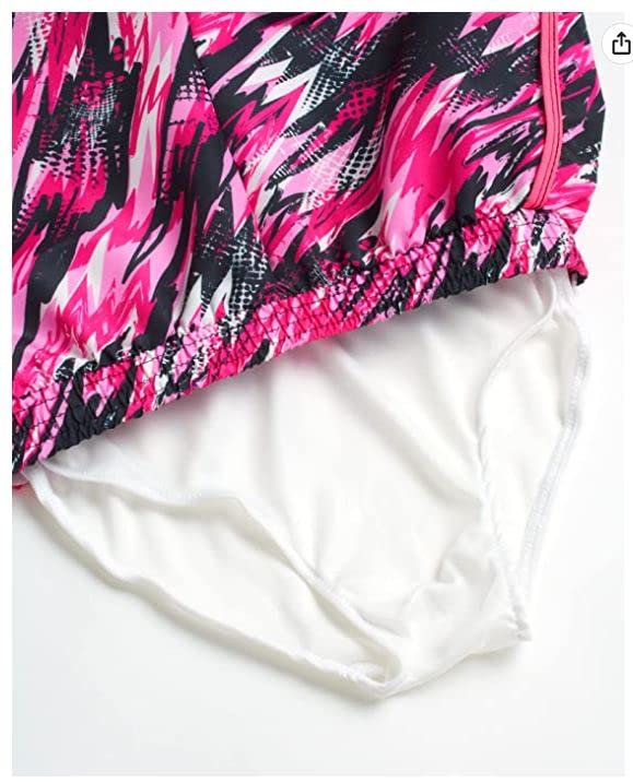 Girls' Active Shorts - 2 Pack or 4 Pack Athletic Gym Woven Running Dolphin Shorts with Fanny Pack (7-16), Size 7-8, Black/Pink Tie-dye