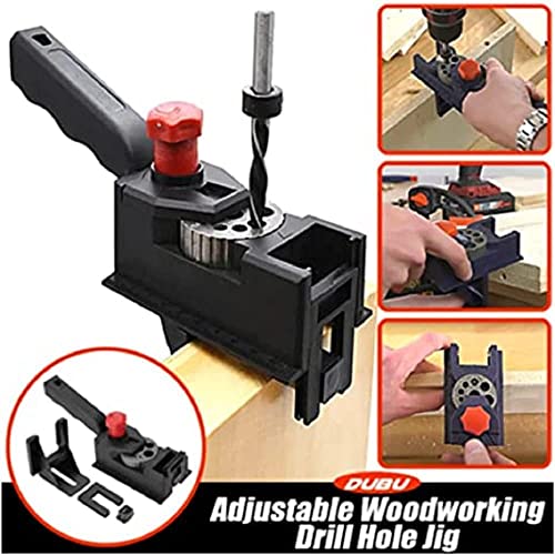 Gudmuzic Multi Tool Kit, Dowel Drill Guide, 3-12mm 10 Hole Wooden Punch Locator for Woodworkers and Woodworking Hobbyists