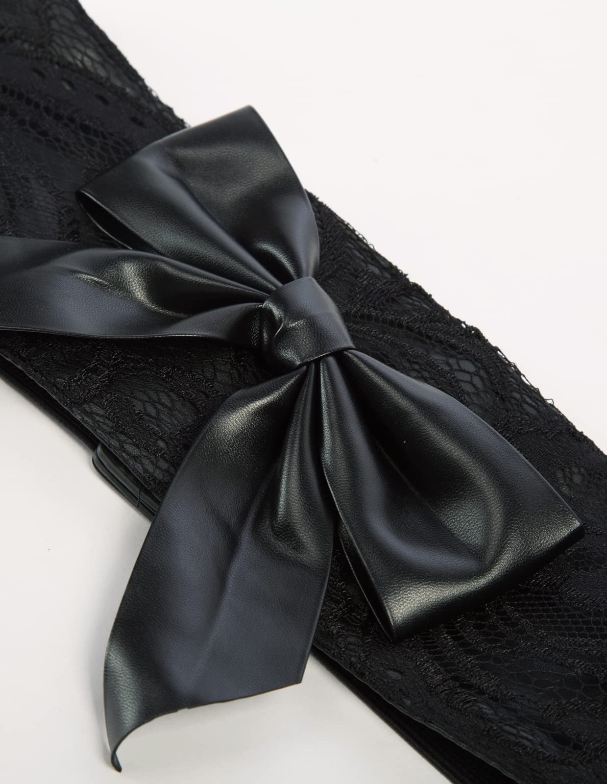 Hanna Nikole Lace Stretchy Belts Women Patent Leather Dress Belts Black XL