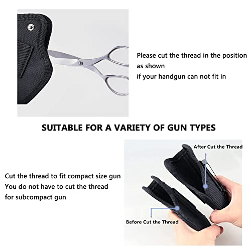 Gun Holster for Men/Women, Pistol Holster for Concealed Carry Fits Compact Subcompact Handguns, Universal Airsoft Holster Right/Left, IWB/OWB with Mag Pouch Black