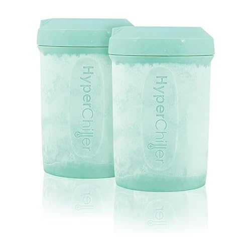 HyperChiller EBC-1023M 2-Pack Patented Coffee Beverage Cooler, Ready in One Minute, Reusable for Iced Tea, Wine, Spirits, Alcohol, Juice, 12.5 OZ, Mint, 12.5OZ