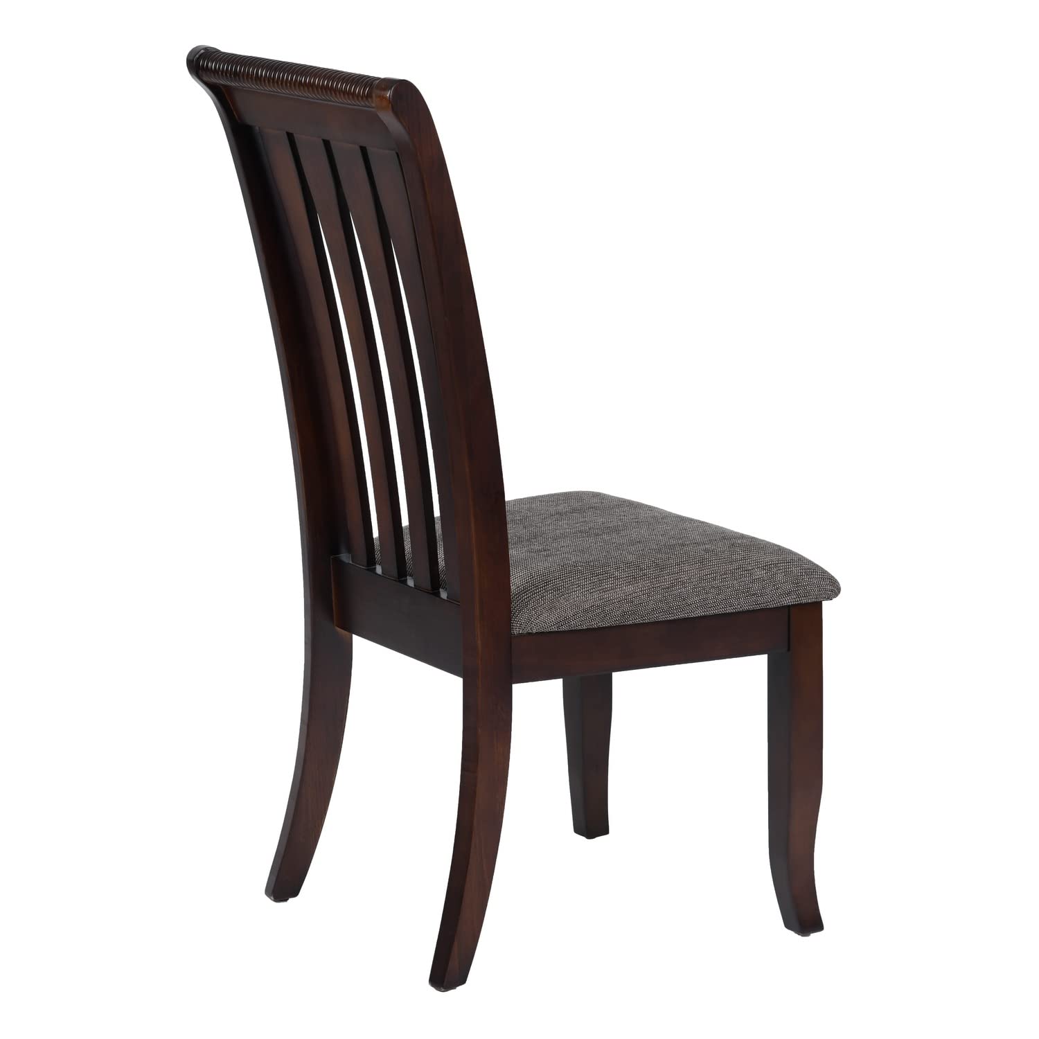 FurnitureR Dining Chairs Set of 4, Wooden Armless Kitchen Chair with Solid Rubber Wood Legs High-Back Dining Room Chairs with Upholstered Padded Cushion, Brown
