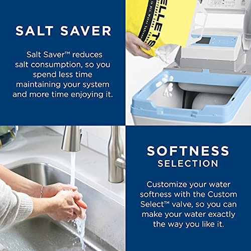 GE Smart Water Softener System with Leak Detect | 40,000 Grain | Reduce Hard Mineral Levels at Water Source | Wifi Connectivity | Improve Water Quality for Drinking, Laundry, Dishwashing | GXSHC40N