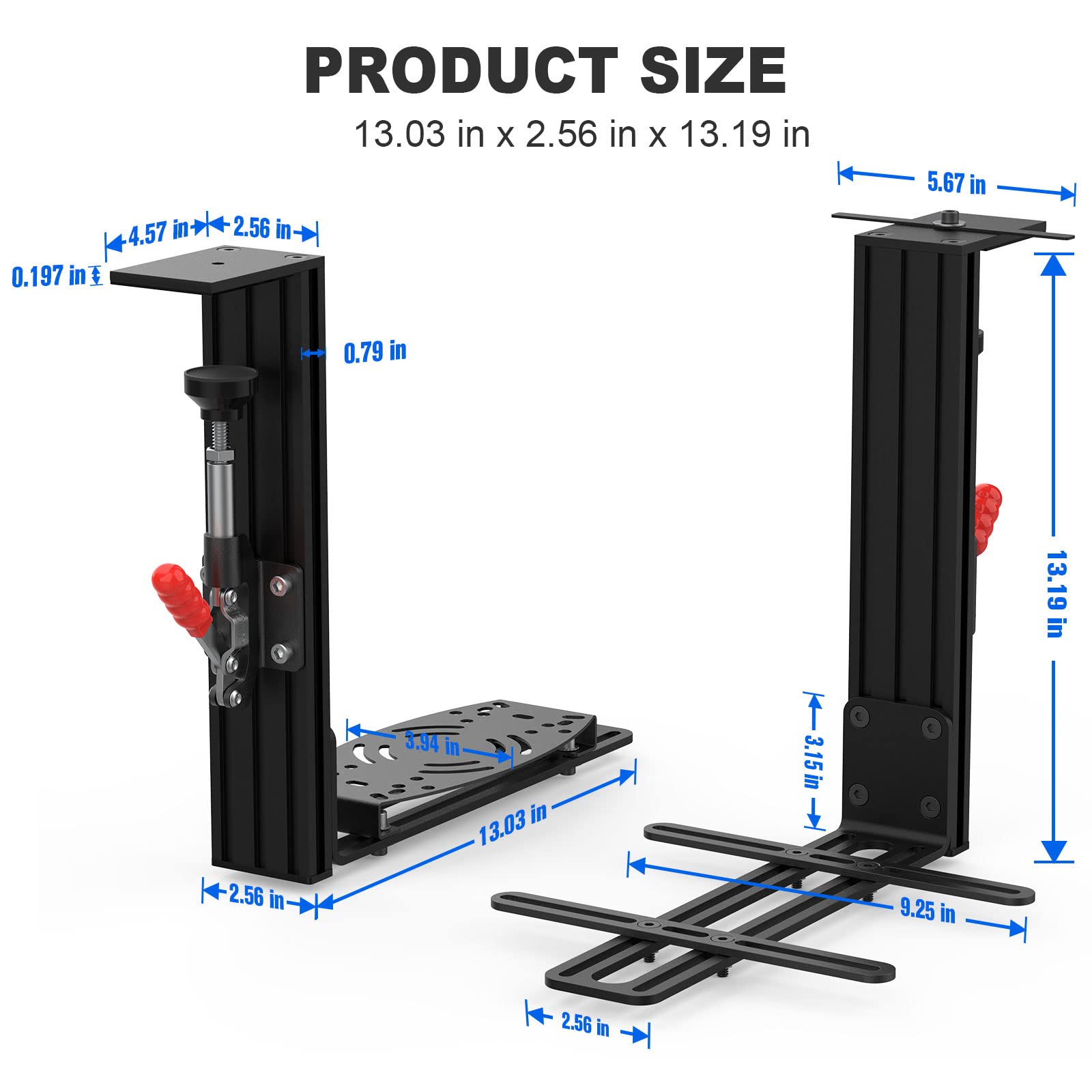 Hotas Desk Mount for Flight Simulator Controls Joystick, Throttle and Hotas Systems, Compatible with Logitech X56, X52, X52 Pro, Thrustmaster T-Flight Hotas, T 16000M, TCA, Airbus Joystick - 2 Pack