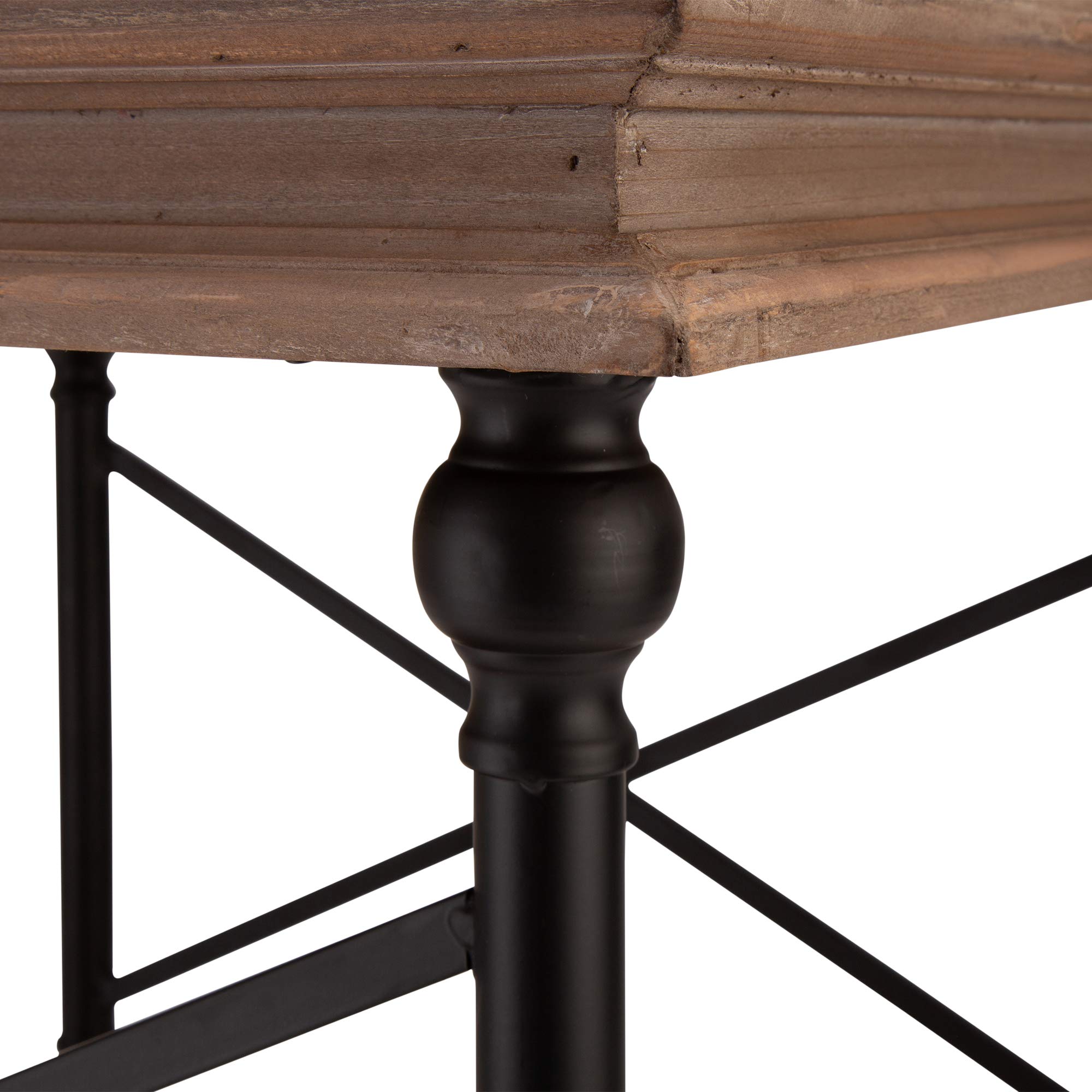 glitzhome Rustic End Table Wood Square Side Table with Storage Farmhouse Sofa Table Distressed Side Table with Wood Shelf Rack Wooden Accent Table with Metal Frame, 21.85”H