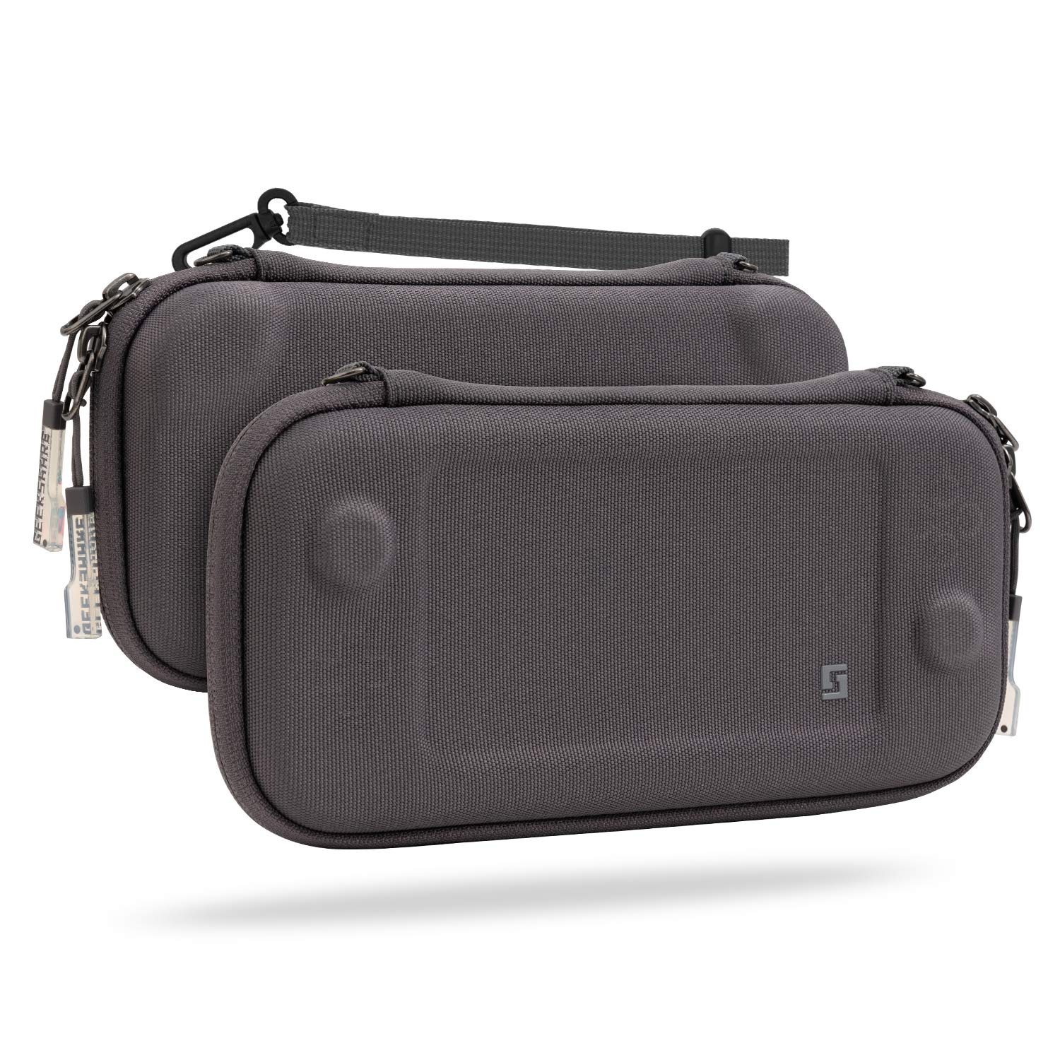 GeekShare Slim Carry Case Compatible with Nintendo Switch Lite, Protective Portable Carrying Case with Removable Hand Strap,Travel Storage Hard Shell with 8 Game Cartridges (Gray)