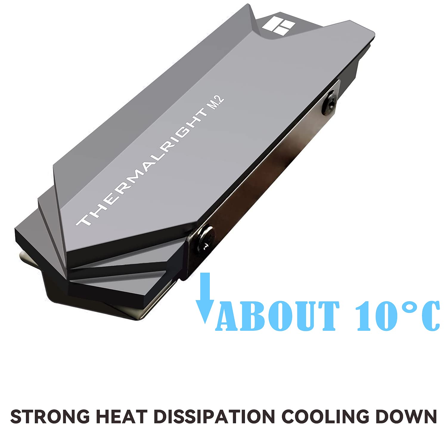 M.2 2280 SSD Heatsink Cooler, Double-Sided Heat Sink with Thermal Silicone Pads for PC M.2 PCIE NVMe SSD, M.2 SATA SSD