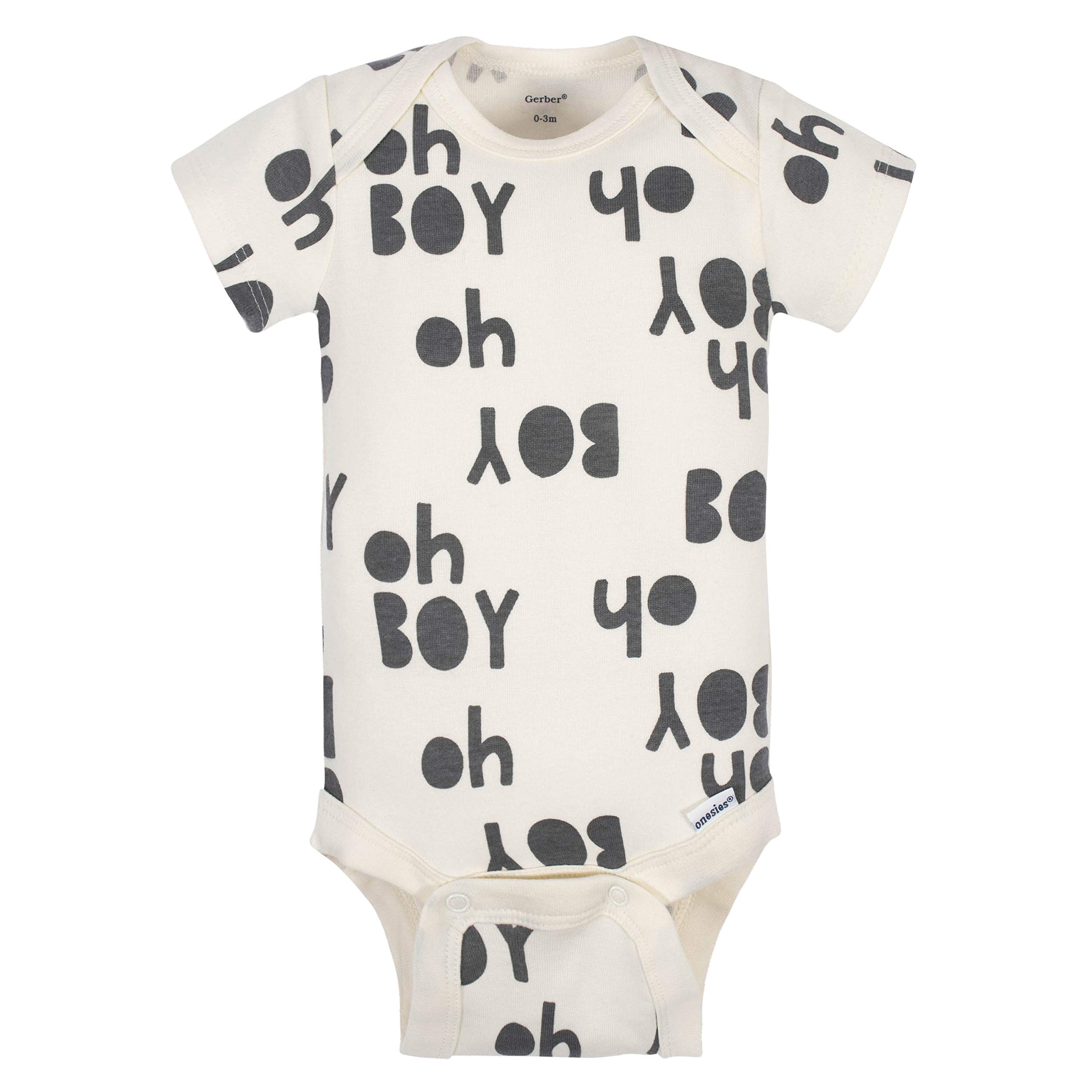 Gerber Baby Boys 5-Pack Short Sleeve Variety Onesies Bodysuits Grey/Ivory/Orange 0-3 Months