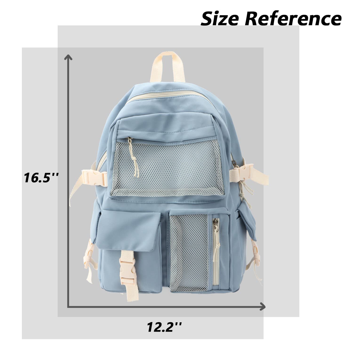 Freie Liebe Cute Kawaii Backpack for Girls School Kids Bookbag with Pin and Accessories