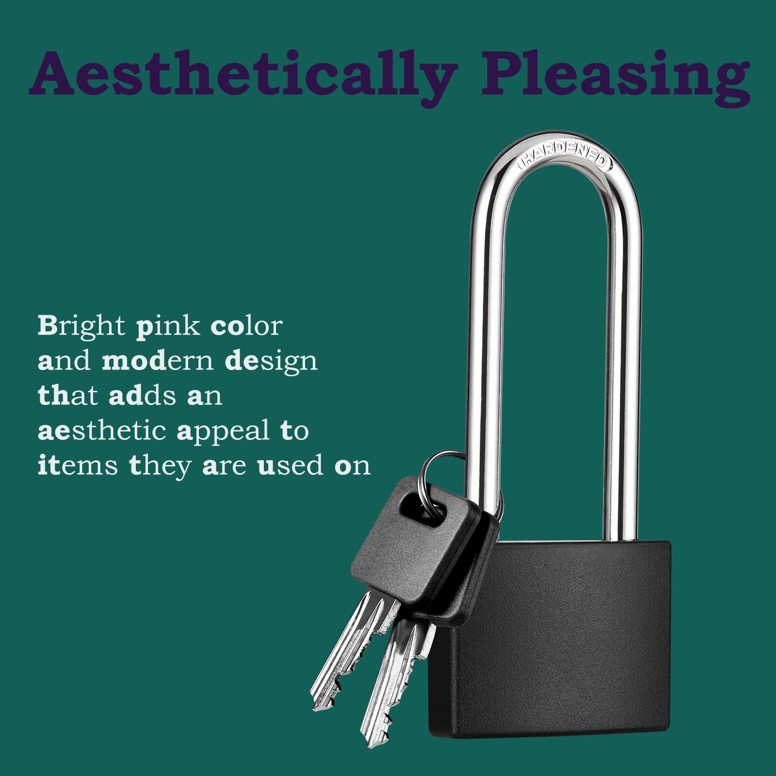 Guliffen Aluminum Padlock with Key, 2-1/2 Inch Long Shackle Pad Lock with 2 Keys, Lock and Key for Outdoor Fence, Sheds, Storage Unit, Gate, Toolbox,Trailer,Garages,2 Pack