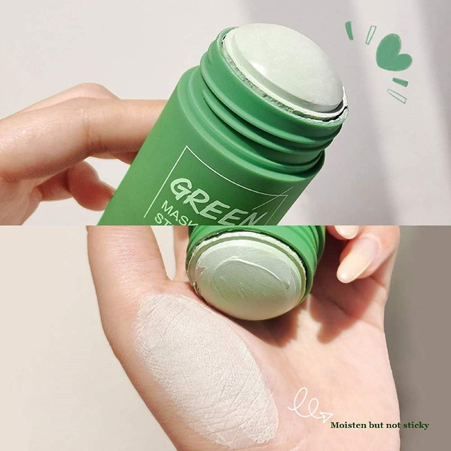 Green Tea/Eggplant Purifying Clay Stick Mask, Face Moisturizes Oil Control, Deep Clean Pore, Improves Skin,for Men Women All Skin Types(2Pcs)