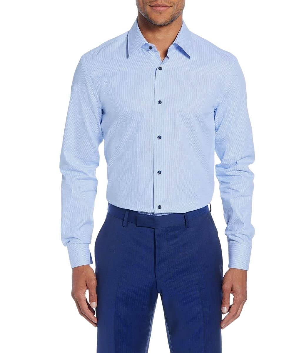 Hugo Boss Men's Slim Fit Easy Iron Dress Shirt (Lt. Blue, 16)