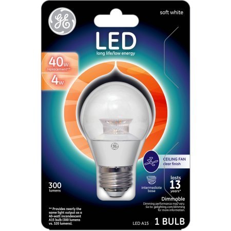 GE LED 4 Watt (40 Watt Replacement) Clear Finish Intermediate Base Light Bulbs (3 Bulbs)