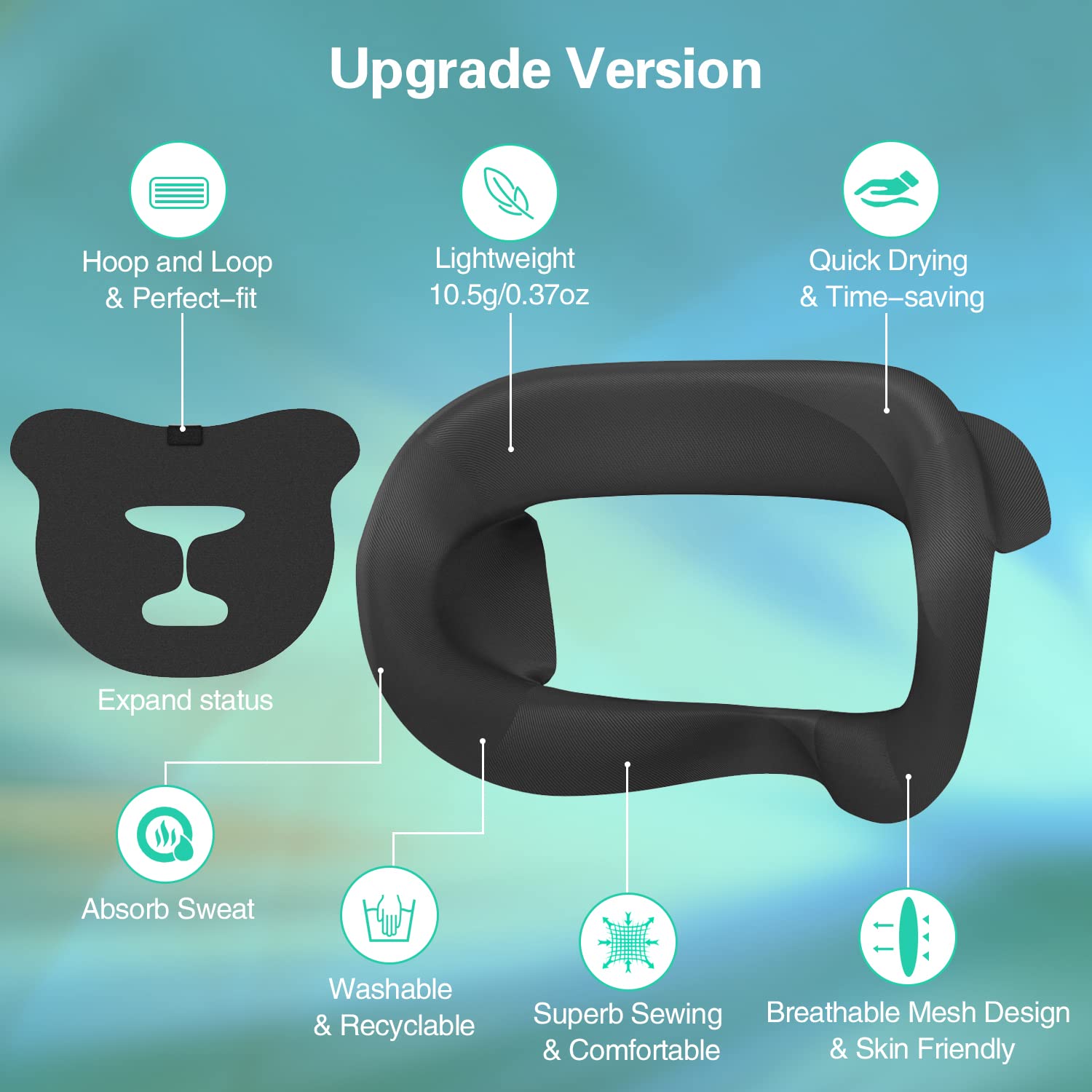 Head Strap & VR Face Cover Mask for Oculus Quest 2 VR Headset