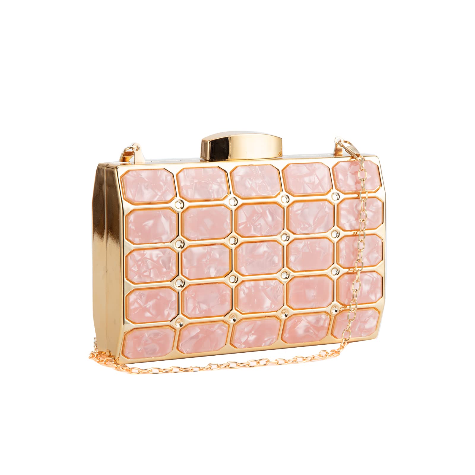 Gripit Acrylic Small Cube Clutch Purse for Women Pink Clutch Purse Formal Fancy Purses Evening Clutch Handbag for Banquet