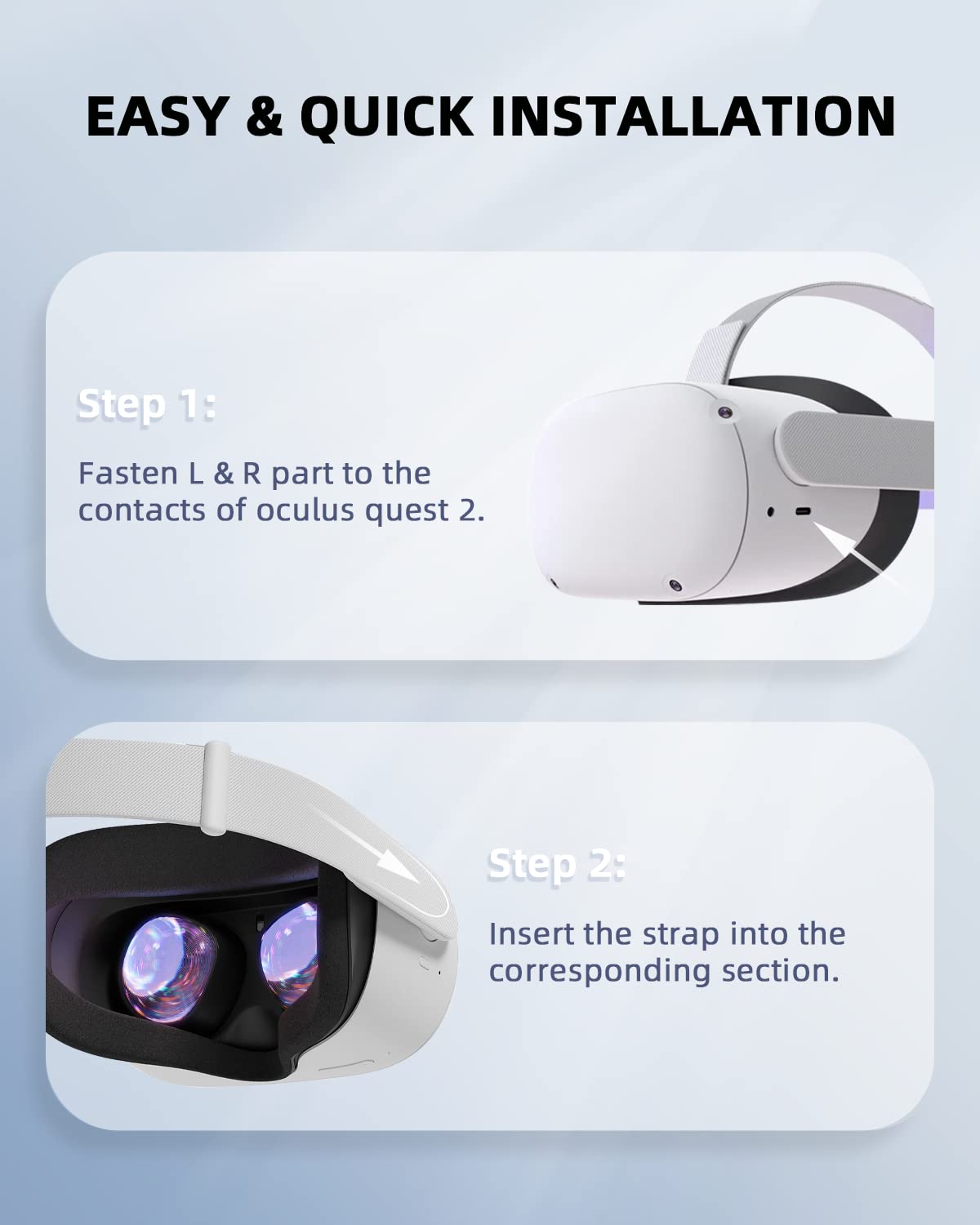 Head Strap with 8000mAh Battery Pack for Oculus Quest 2,IFOO Adjustable Elite Strap Fast Charging with Power Display, Enhanced Comfort in VR,Extend 8H Playtime