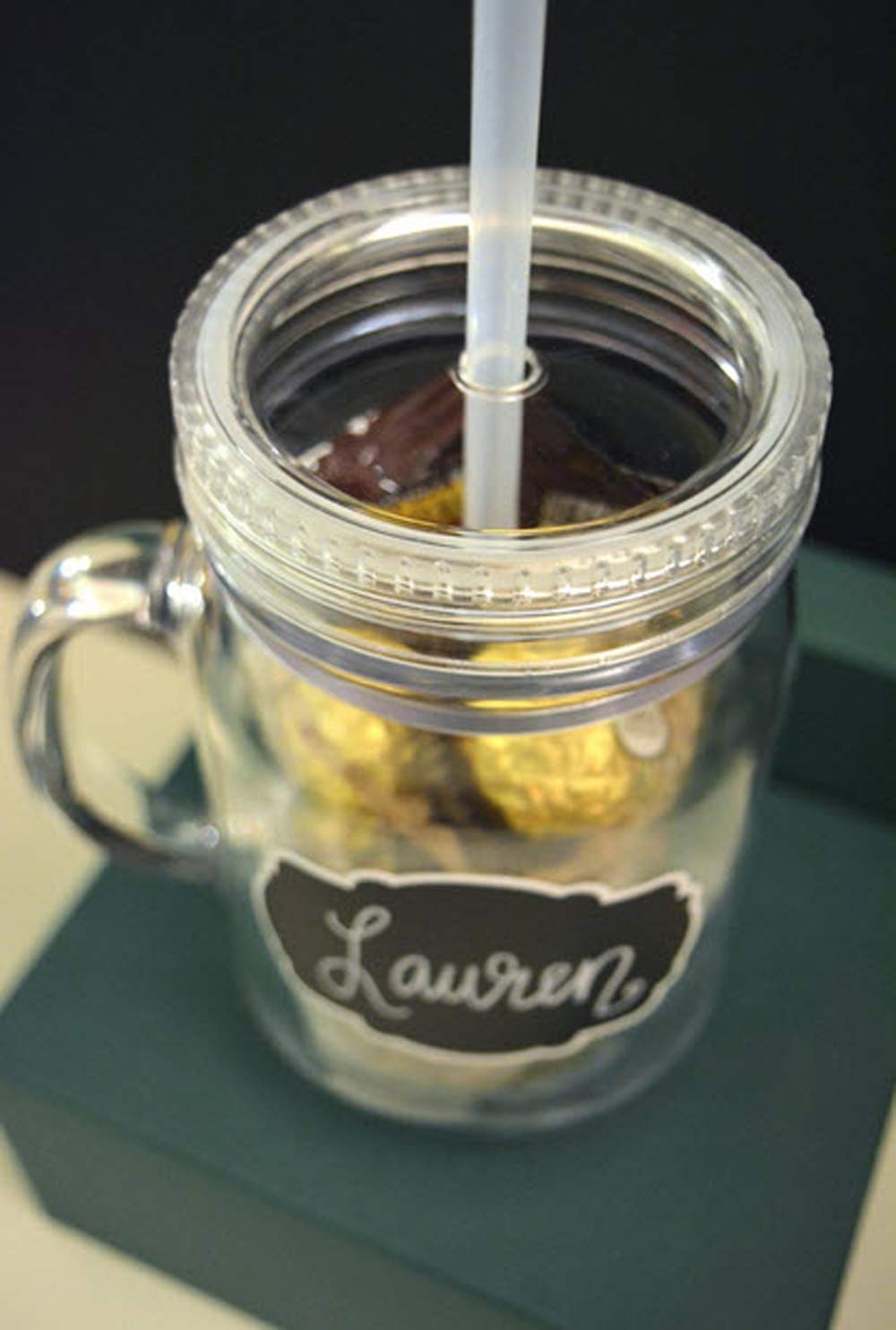 ImpecGear 20 Oz Mason Jar Doubled wall Acrylic Cup with Straw (Clear)