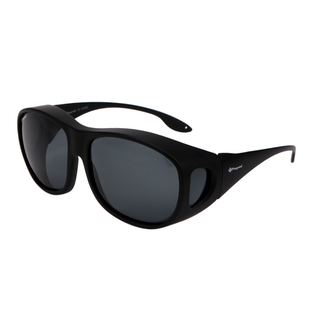 Freeprint Polarized Solar Shield Fit Over Glasses Driving Sunglasses for Men and Women,Black
