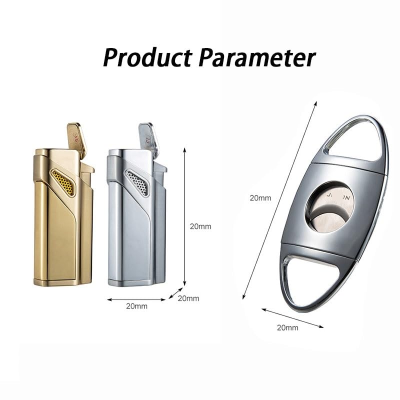 Gas Lighter Two-Piece Set, Windproof Flame, Reusable, Triple Flame, Easy to Carry, Suitable for Boyfriend Girlfriend Father, Daily Use (Color : C3)